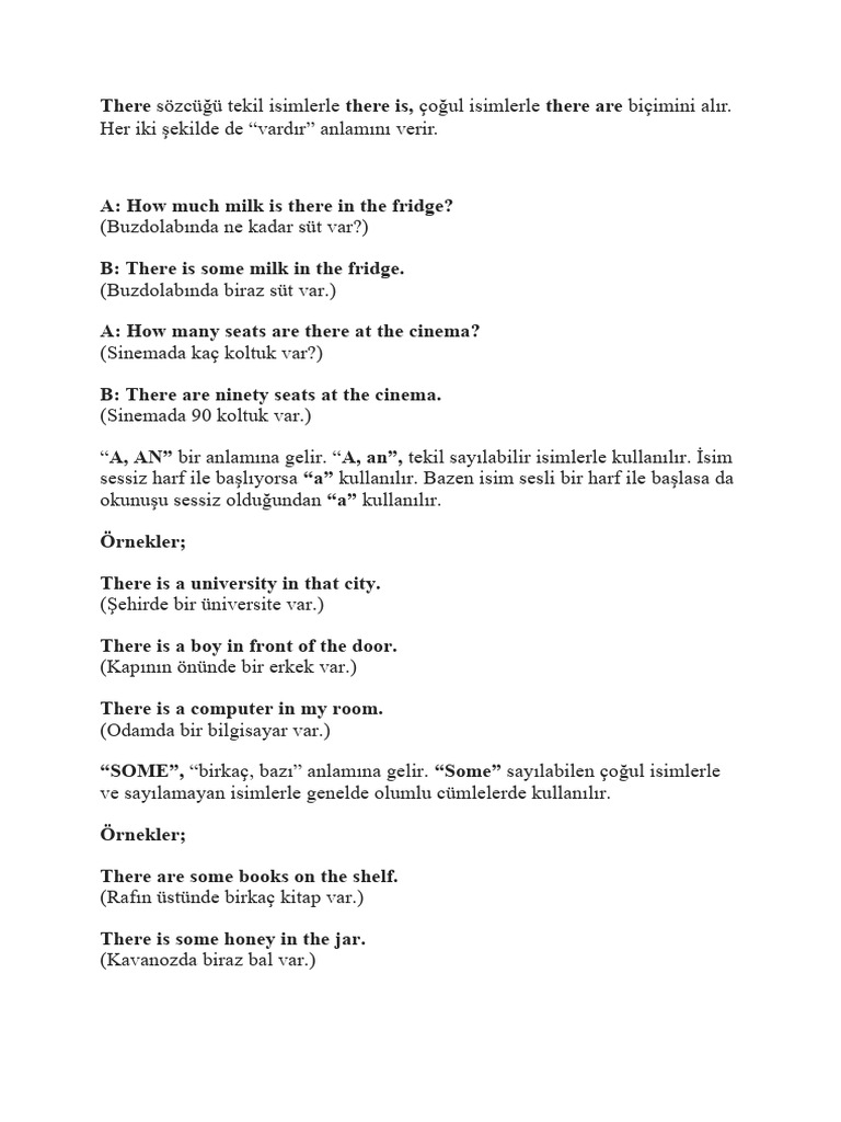 A1 There Is There Are | PDF