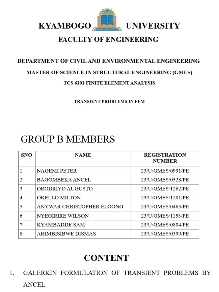 Transient Problems by Group B 15-10-2023 | PDF | Teaching Methods ...