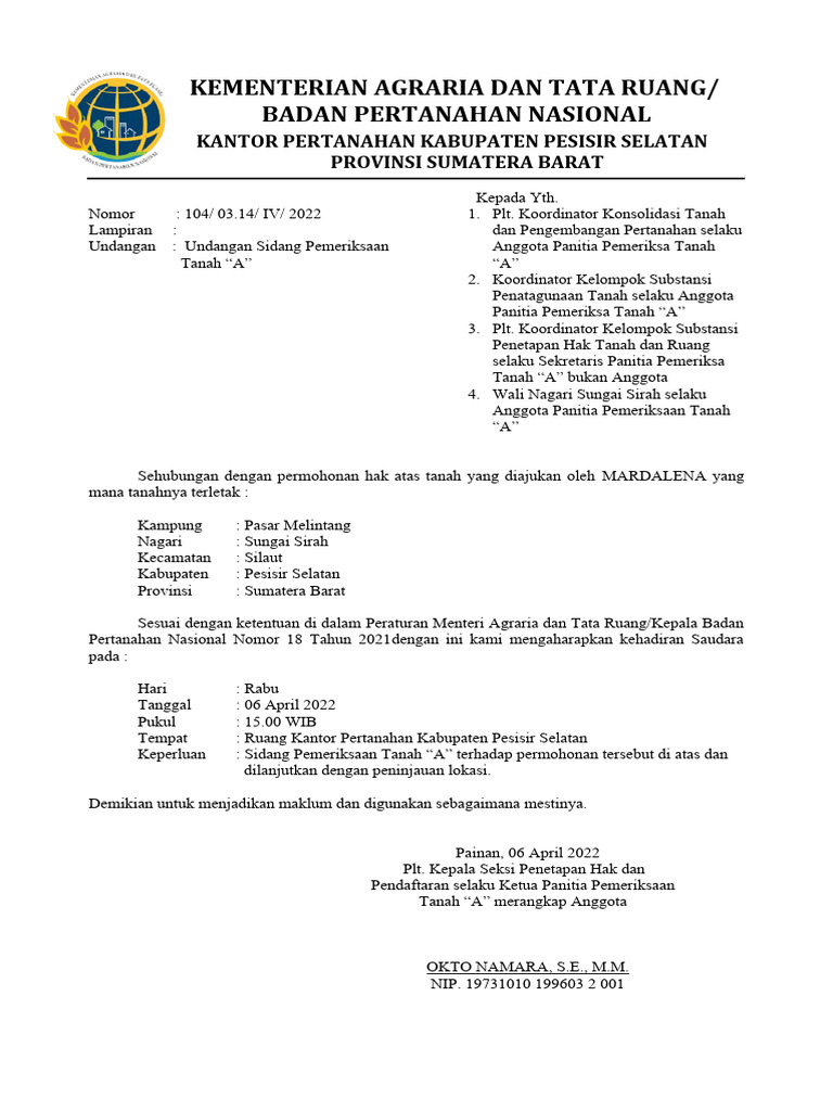 Surat Undangan Panitia | PDF