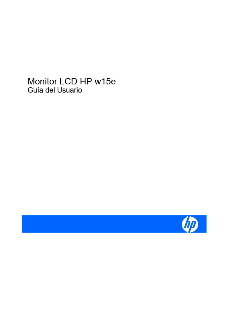 Guía Usuario Monitor HP w15e | PDF | Pantalla de cristal líquido | Enchufes y tomas de corriente ...