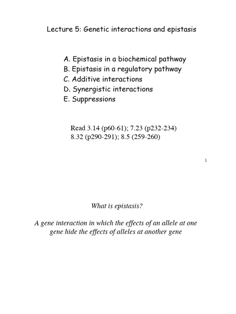 Lecture5 | PDF | Epistasis | Dominance (Genetics)