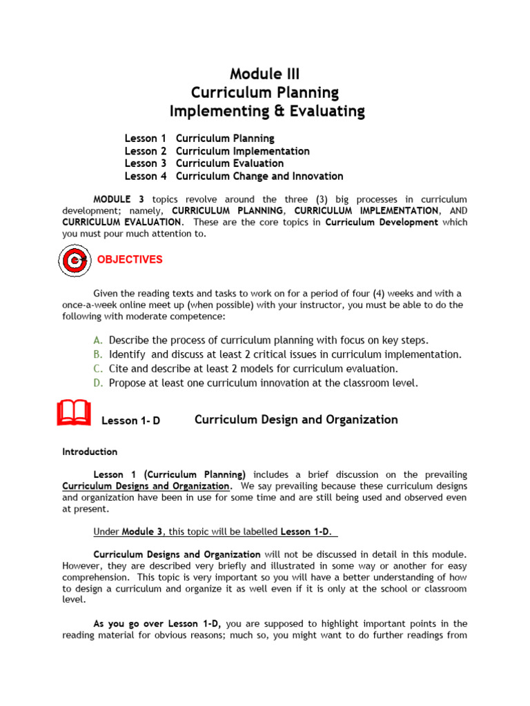 Module-3-Lesson-1-D-Curriculum-Design-Organization (1) | PDF ...