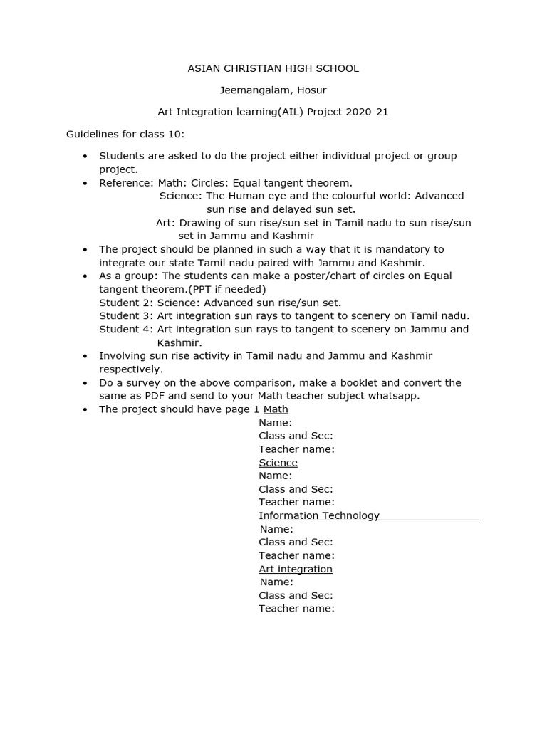 AIL Project CL 10 | PDF | Science | Mathematics