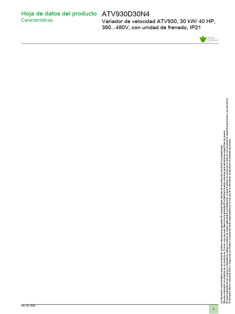 Manual ATV930D30N4 Variador de Velocidad | PDF