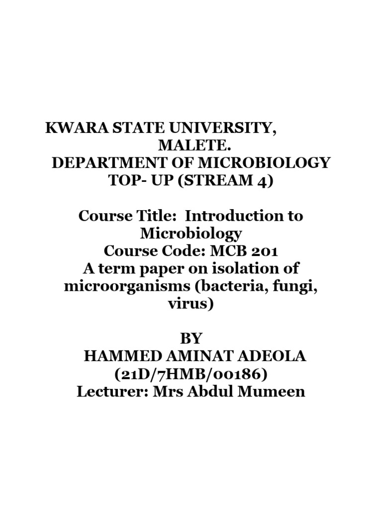 MCB 201 | PDF | Science & Mathematics