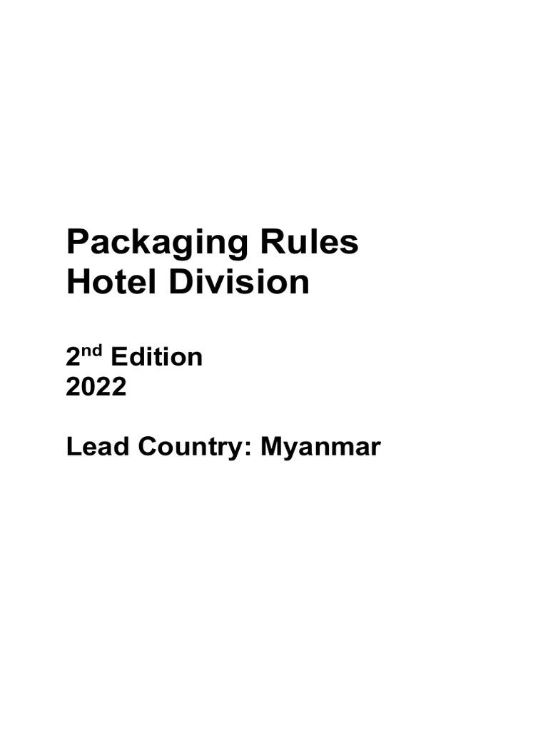 2022 - Packaging Rules - Hotel Service - V1 | PDF