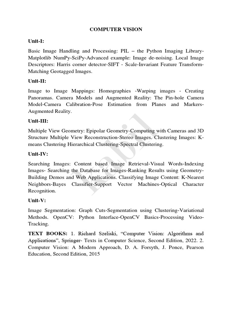 Computer Vision | PDF Computer Vision | PDF