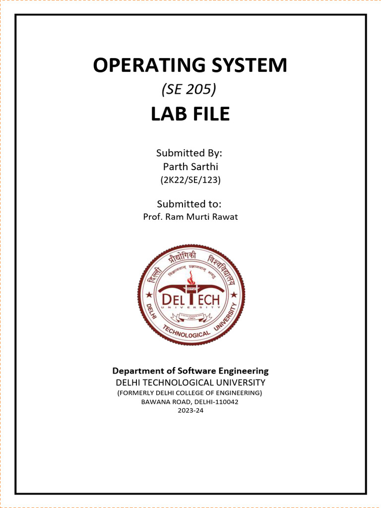 Os Lab File | PDF