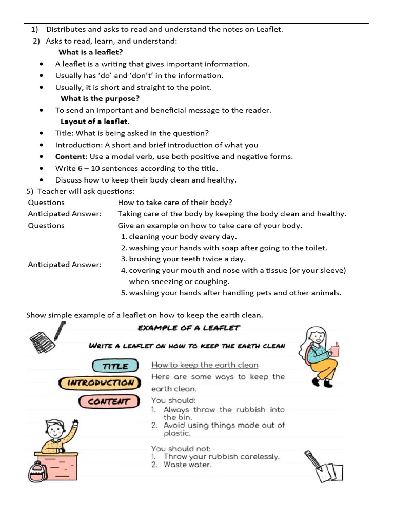 Leaflet Example How To Keep The Earth Clean | PDF | Wellness