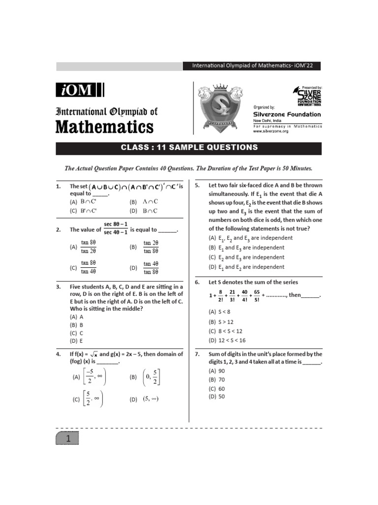 Class: 11 Sample Questions | PDF
