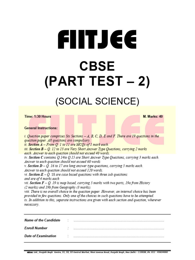 Part Test-2-Social Science-Jan-02-2023-Ssb - QP | PDF