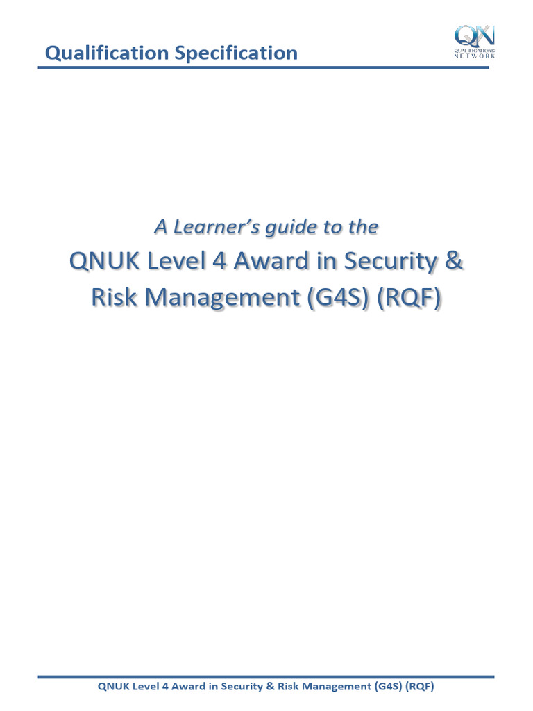 Level 4 SRM Qualification Specification | PDF