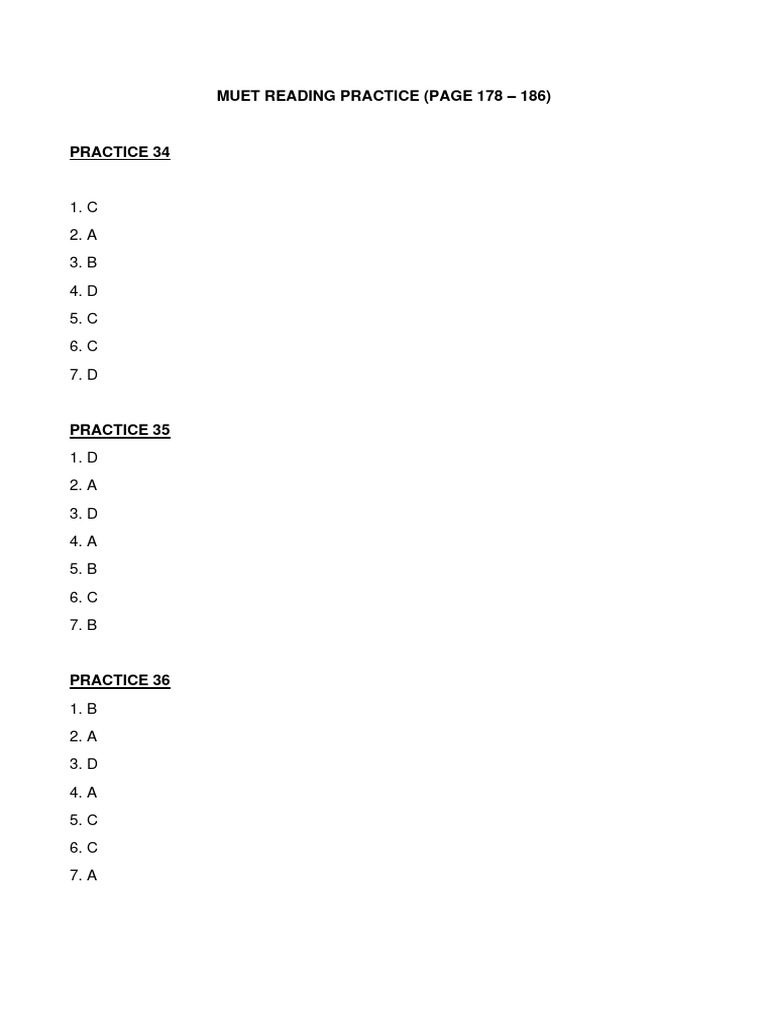 Muet Reading Practice 34 - 36 | PDF