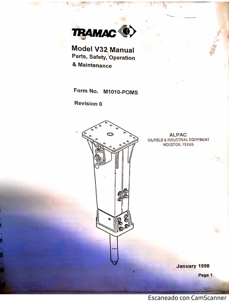 Martillo Hidraulico Montabert v32 | PDF
