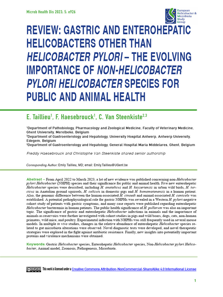 Helicobacter Pylori - The Evolving Pylori Helicobacter Species For ...