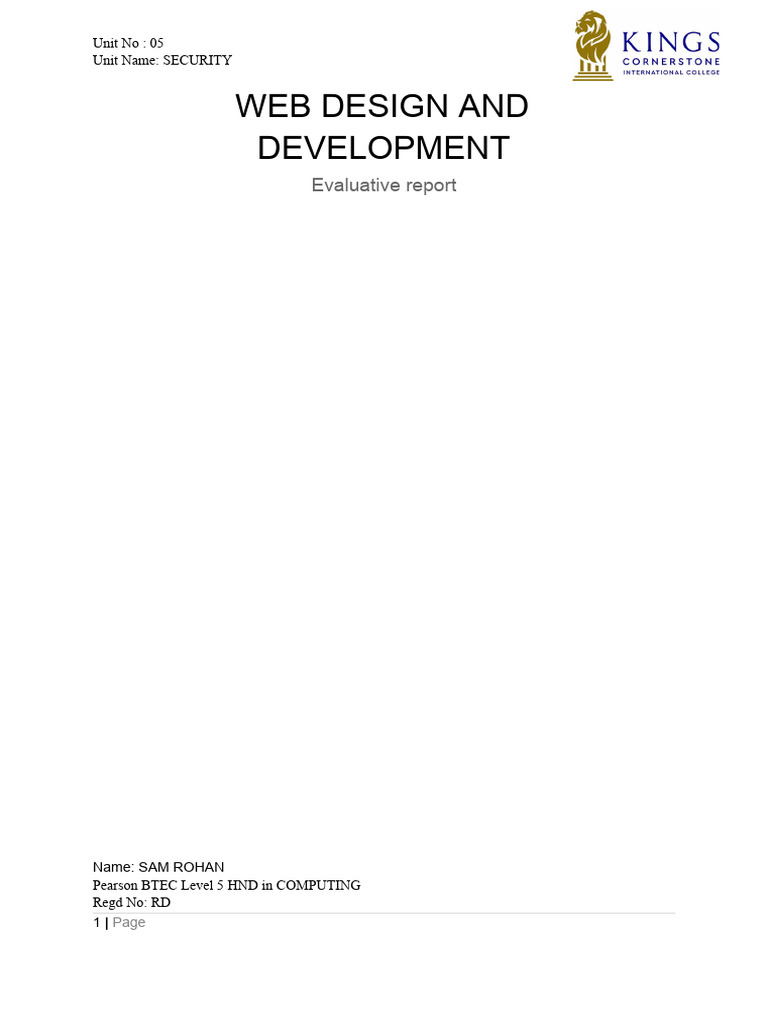 WEB DESIGN REPORT | PDF | Domain Name System | Domain Name WEB DESIGN REPORT | PDF | Domain Name System | Domain Name