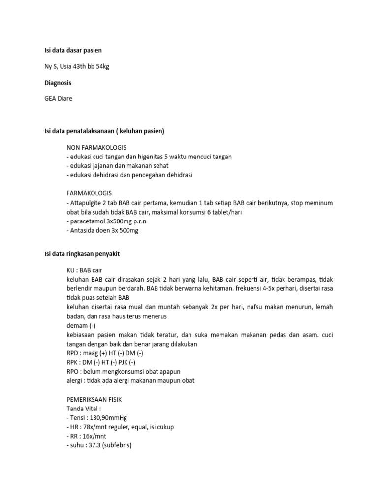 Penatalaksanaan GEA Diare | PDF