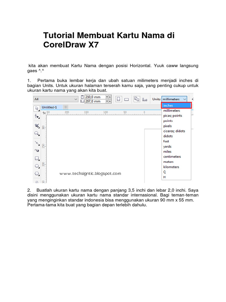 Modul Membuat Kartu Nama Di CorelDraw X7 | PDF | Karier & Perkembangan | Bisnis