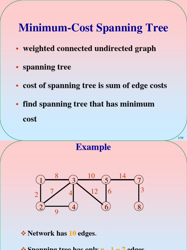 11 Minimum-Cost Spanning Tree | PDF | Applied Mathematics | Combinatorics 11 Minimum-Cost Spanning Tree | PDF | Applied Mathematics | Combinatorics