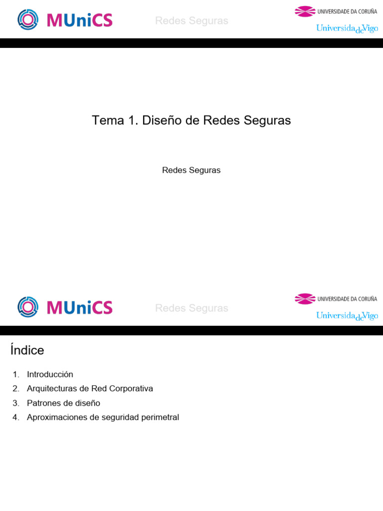 Presentación. Tema 1. Diseño de Redes Seguras | PDF | Red de ...