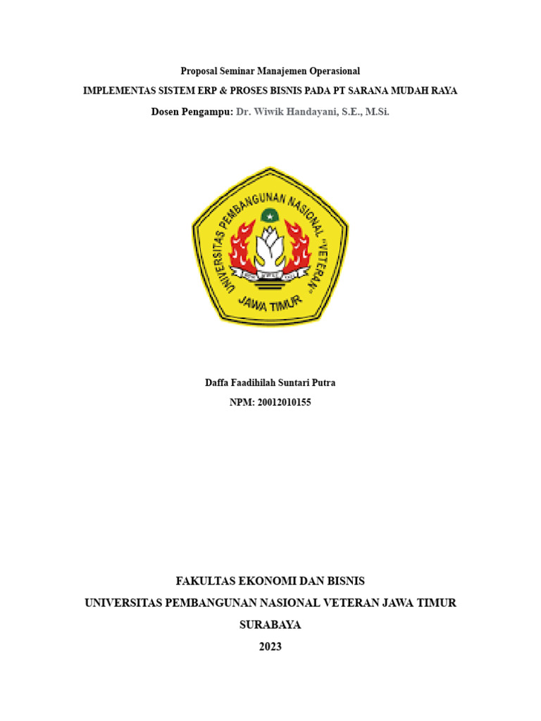 Proposal Sem. Operasional | PDF