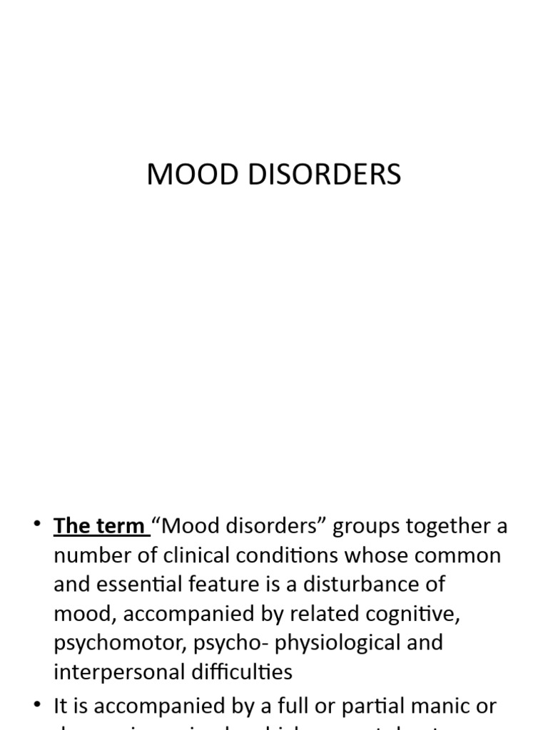 mood disorder | PDF | Mania | Major Depressive Disorder