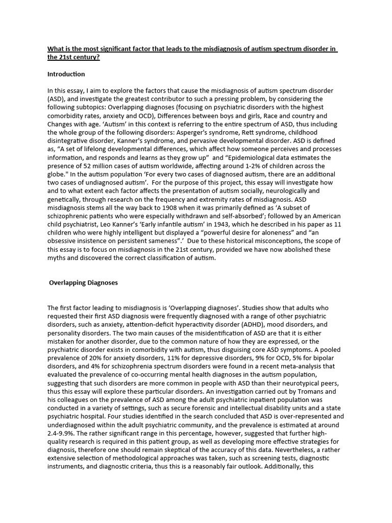 Final EPQ | PDF | Autism Spectrum | Mental Disorder