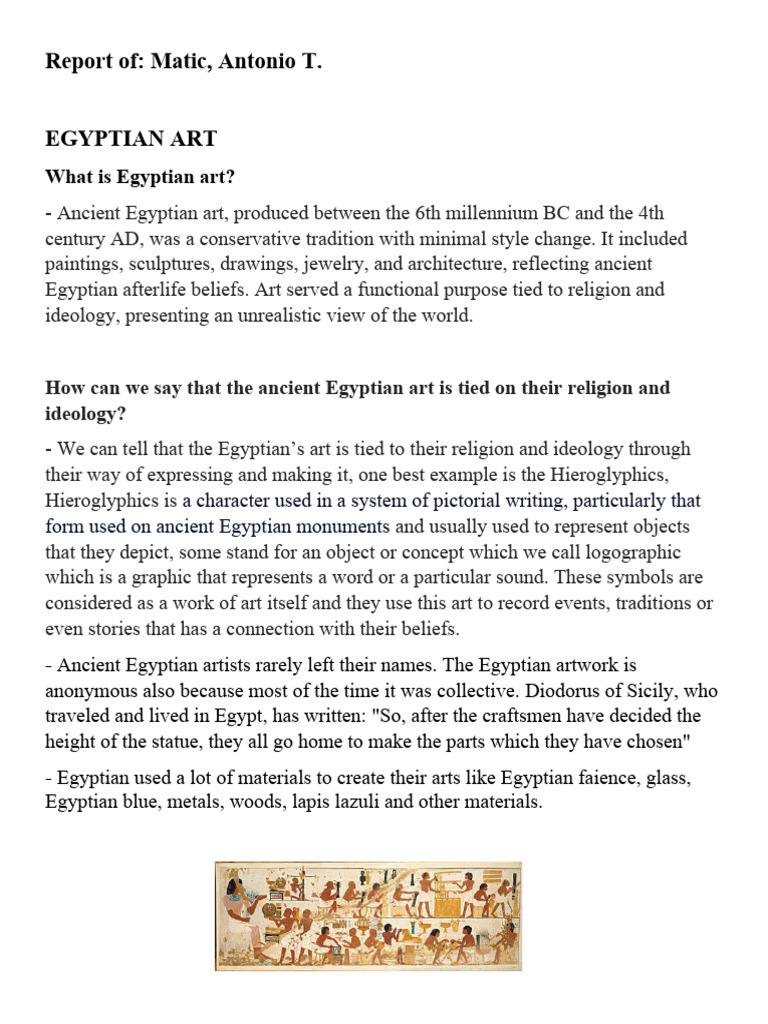 Art Appreciation (Individual Research) | PDF | Ancient Egypt
