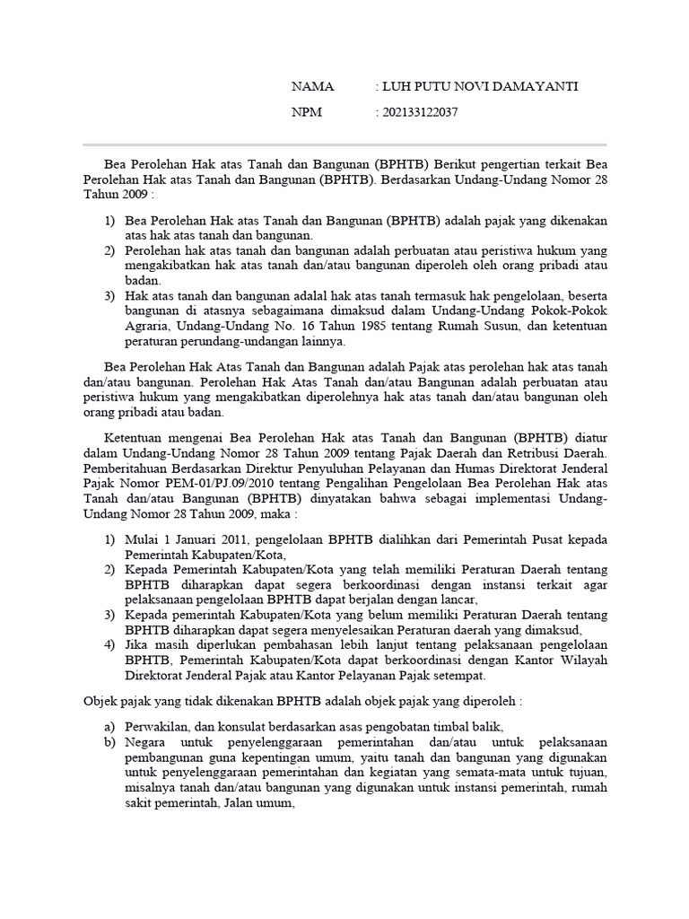 BPHTB Dan Bea Materai - 037 | PDF