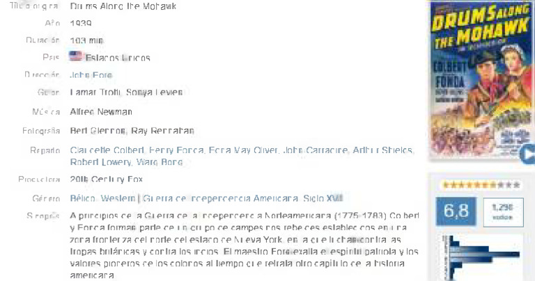 A Lo Largo Del Mohawk - Drums Along The Mohawk (1939) | PDF