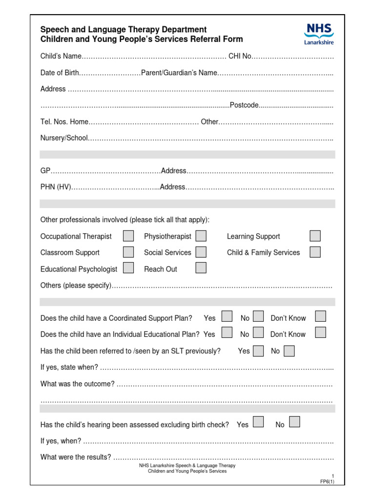 Microsoft Word - SLT Ref Form | PDF