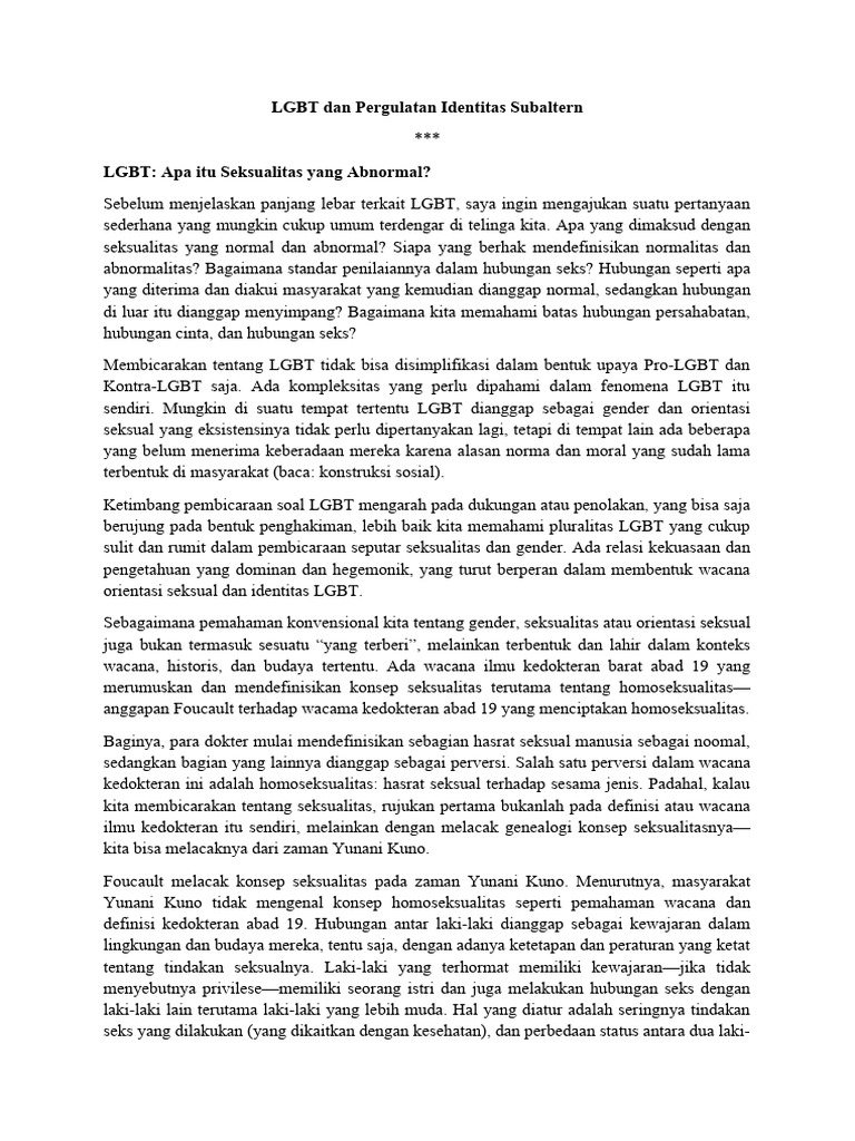 LGBT Dan Pergulatan Identitas Subaltern Waria | PDF