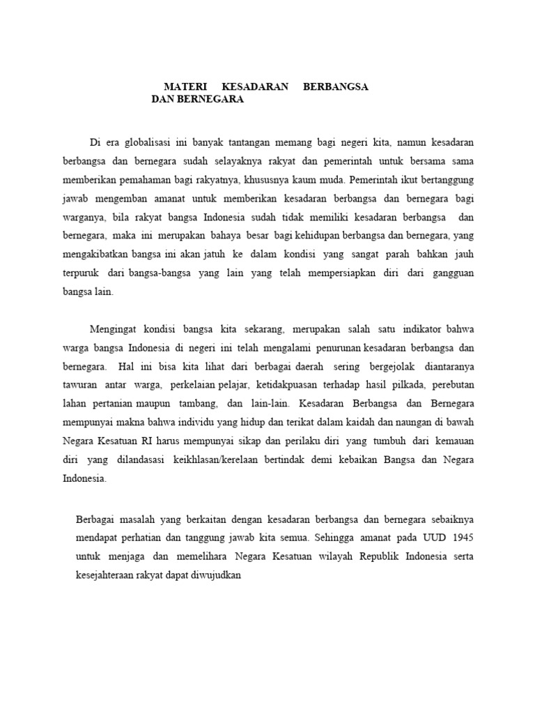 Materi MPLS Kesadaran Berbangsa Dan Bernegara | PDF