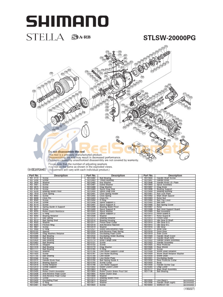 Shimano Stella SW Stl20000swbpg | PDF | Equipment | Machines