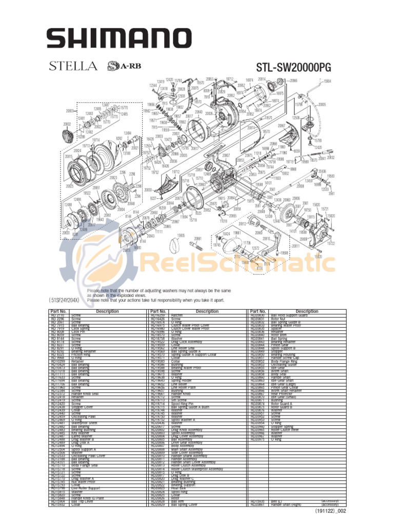 Fishing Reel Parts List | PDF | Clutch | Gear