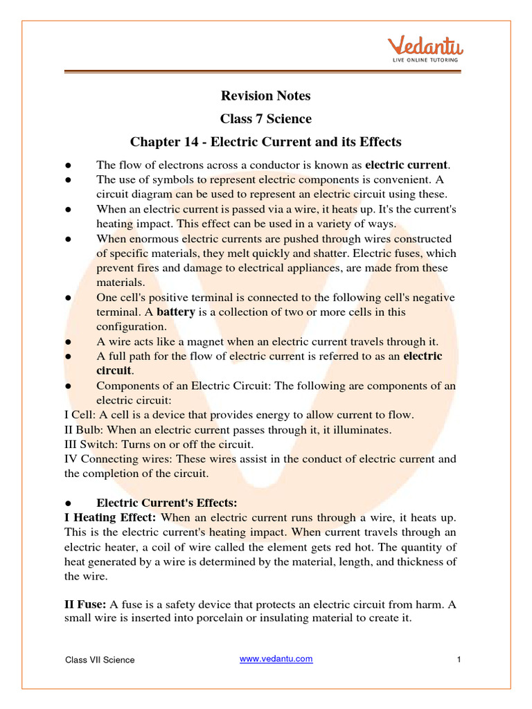 Electric Current and Its Effects | PDF
