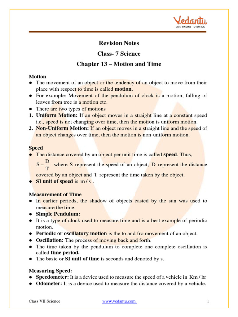 Motion and Time | PDF