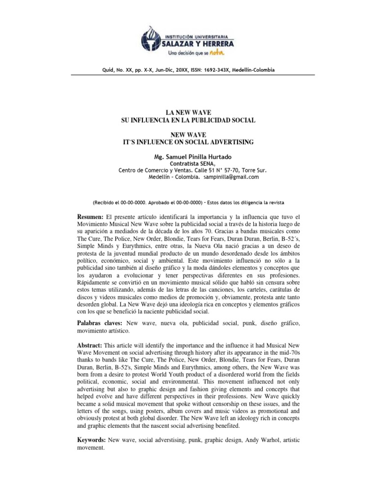 La New Wave Su Influencia en La Publicid | PDF