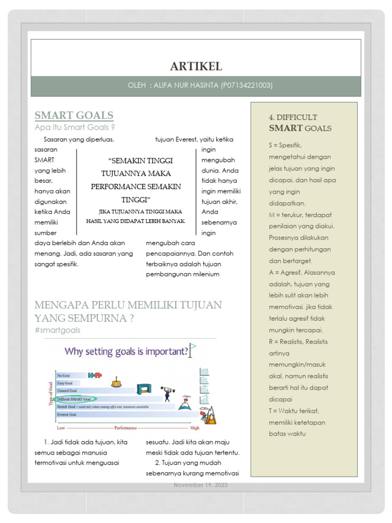 Penetapan Tujuan dalam SMART Goals | PDF