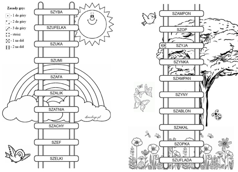 Logopedyczna Drabina Z Gloska SZ W Naglosie | PDF