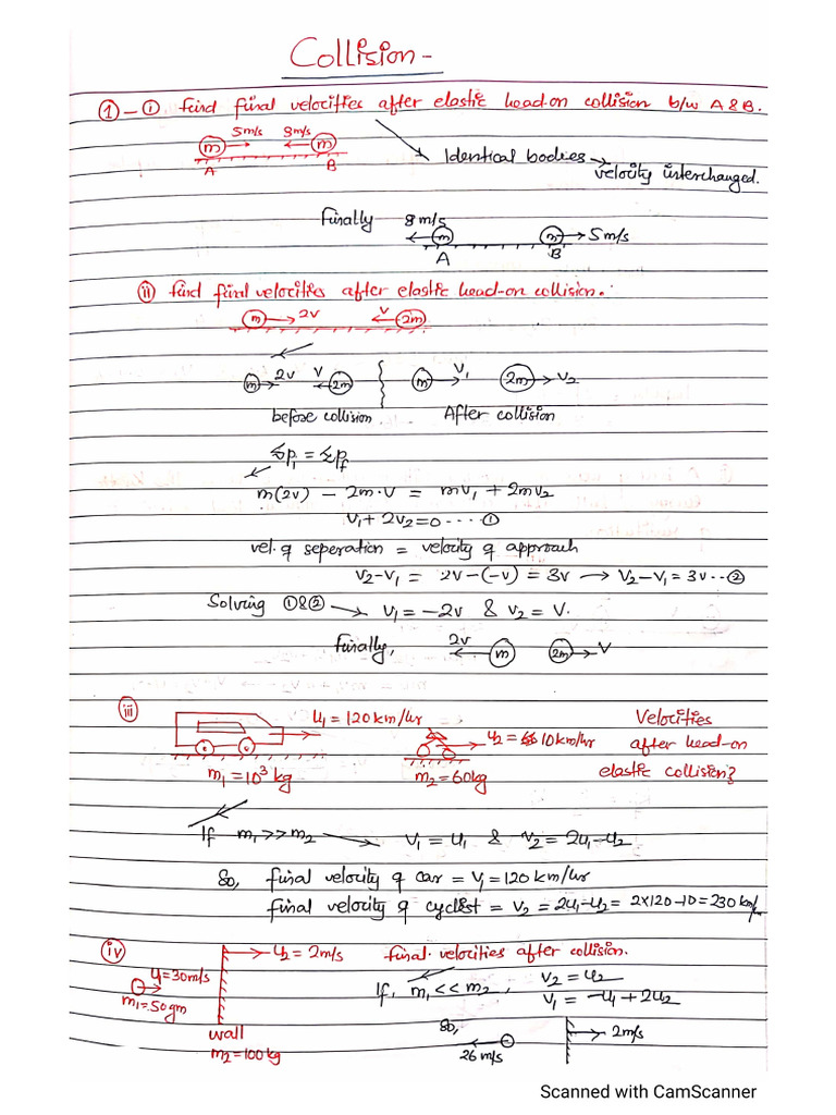 Collision Question Bank Pdf