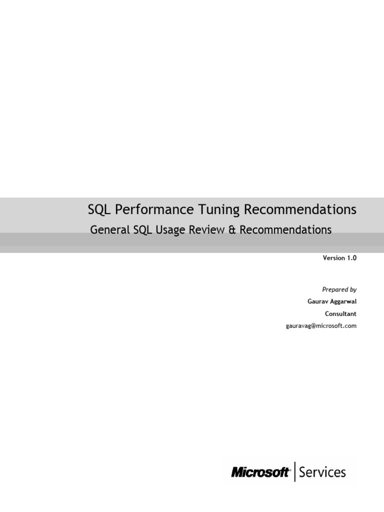 Sql Performance Tuning Recommendations Pdf 2693