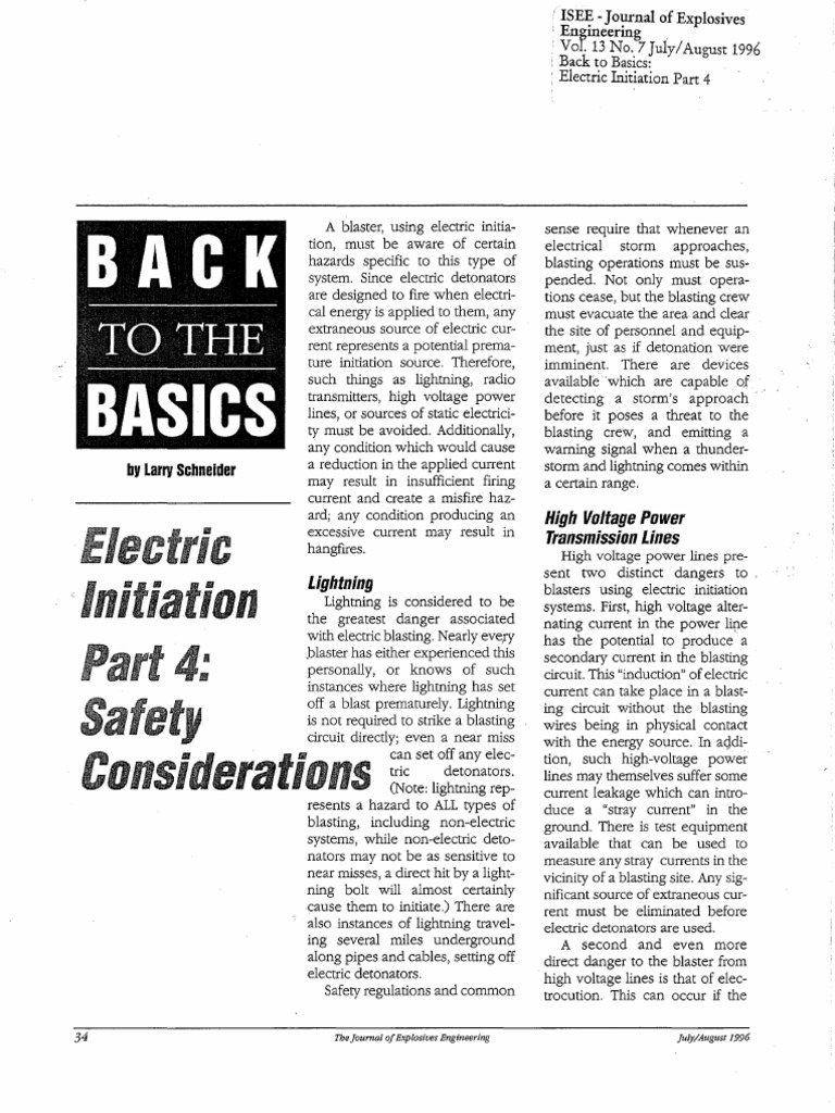 Electric Initiation Safety in Blasting | PDF | High Voltage | Radio
