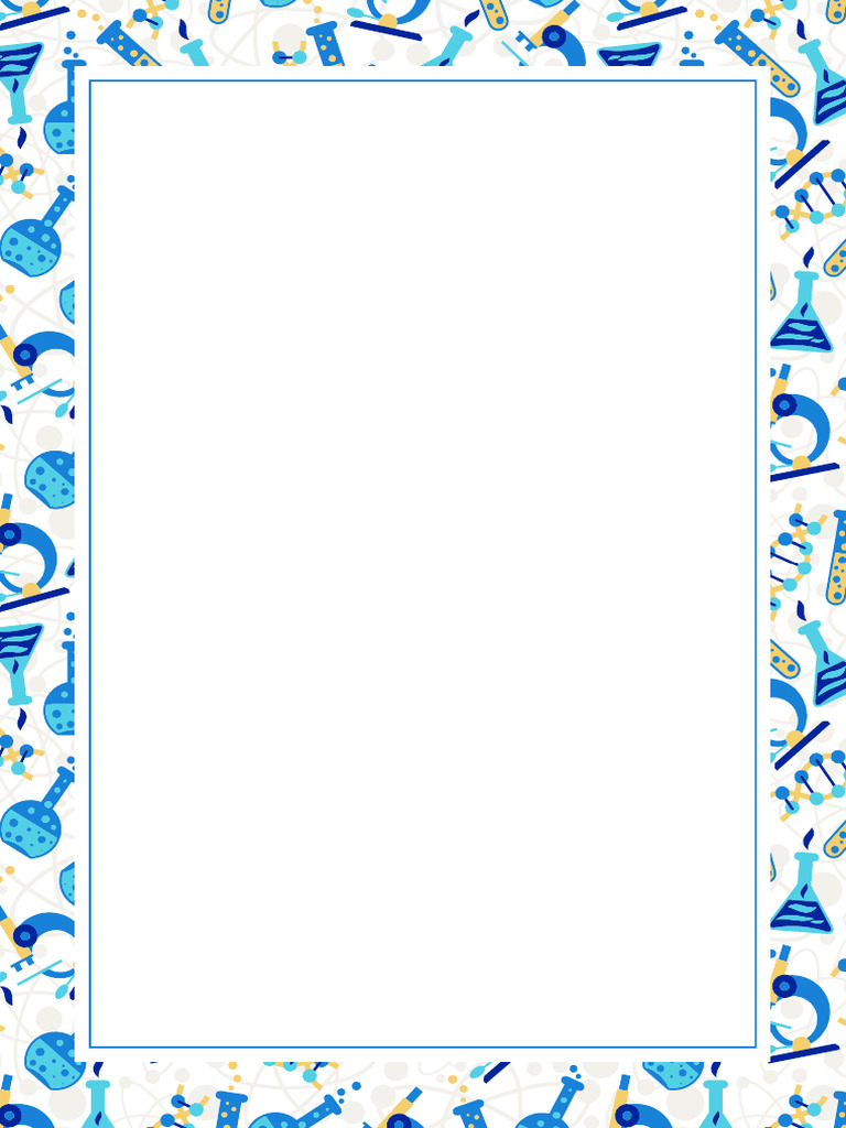 Blue Simple Illustration Science and Research Stationery A4 Page Border ...