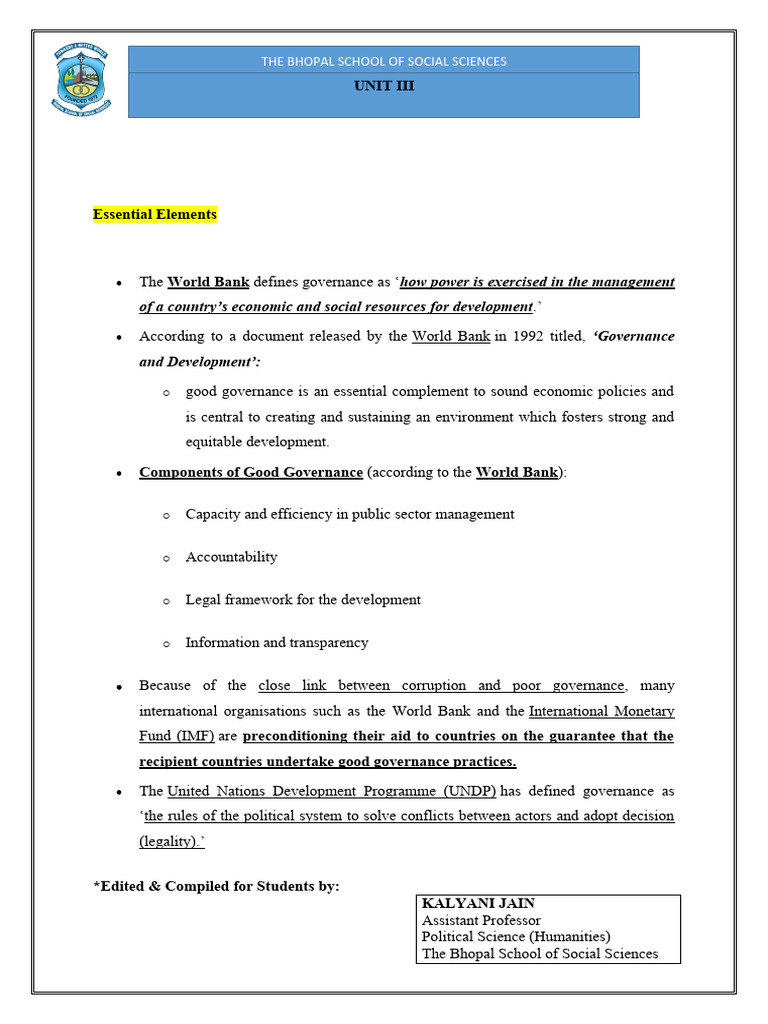 Key Elements of Good Governance | PDF