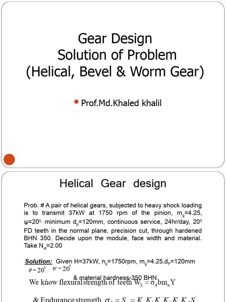 Gear - Solution | PDF | Gear | Applied And Interdisciplinary Physics