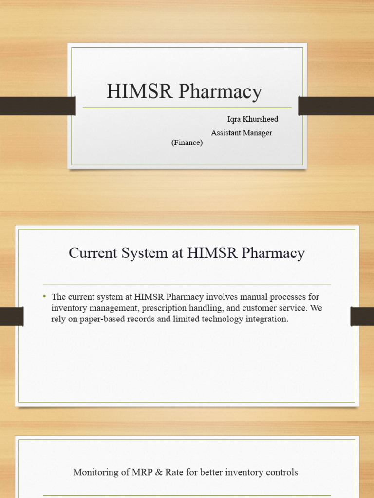 HIMSR Pharmacy - Final | PDF