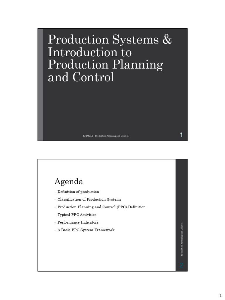 Production Planning and Control Overview | PDF