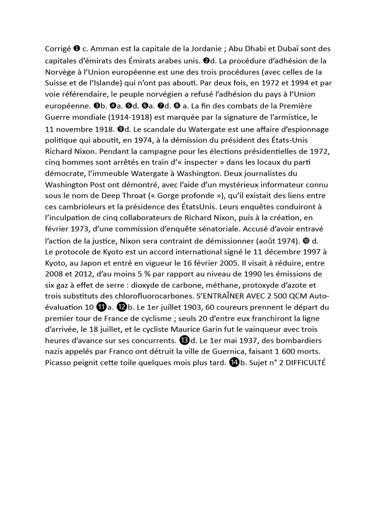 corrigé test de connaissance | PDF