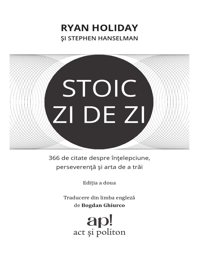 Stoic Zi de Zi 366 de Citate Despre Intelepciune, Perseverenta Si Arta ...